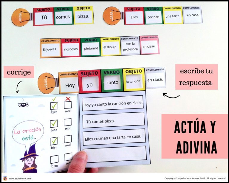 corrige las oraciones SVO. construir oraciones con sujeto, verbo y ...