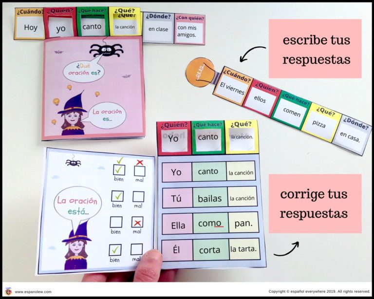 corrige las preguntas. construir oraciones con sujeto, verbo y ...
