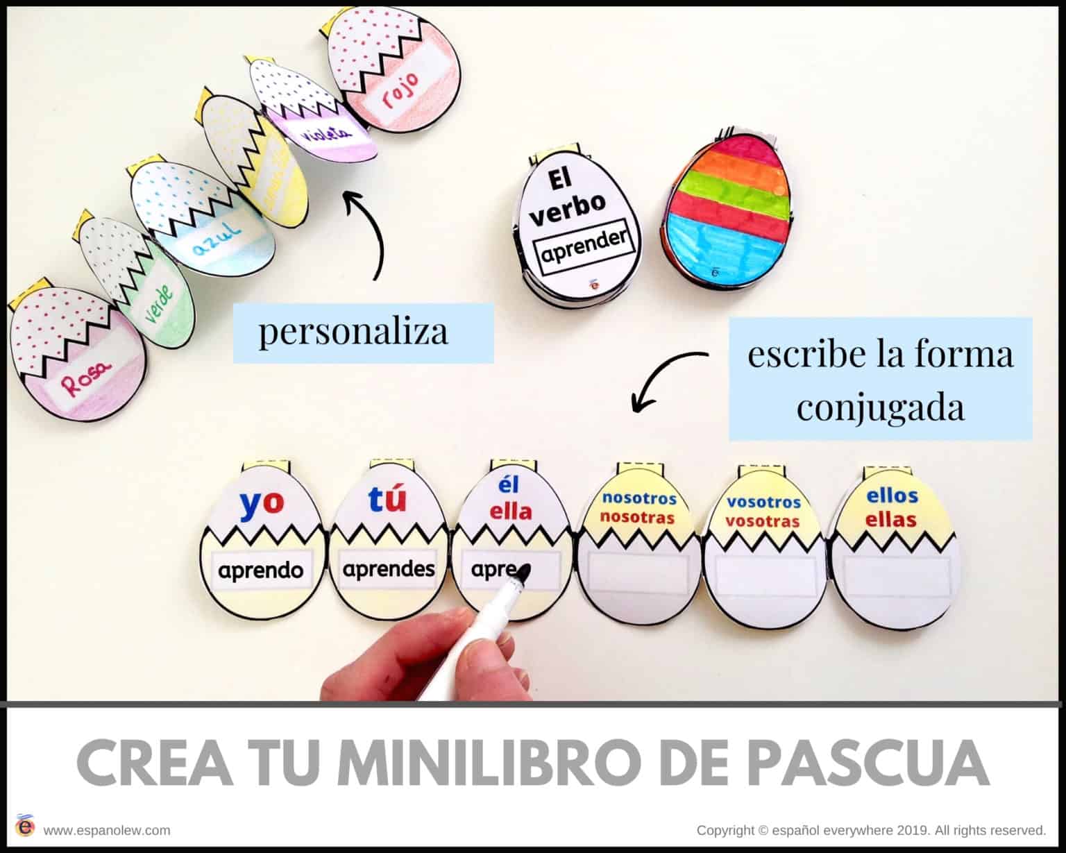 Cajas de Pascua conjuga-verbos. Aprende CONJUGACIÓN ESPAÑOLA