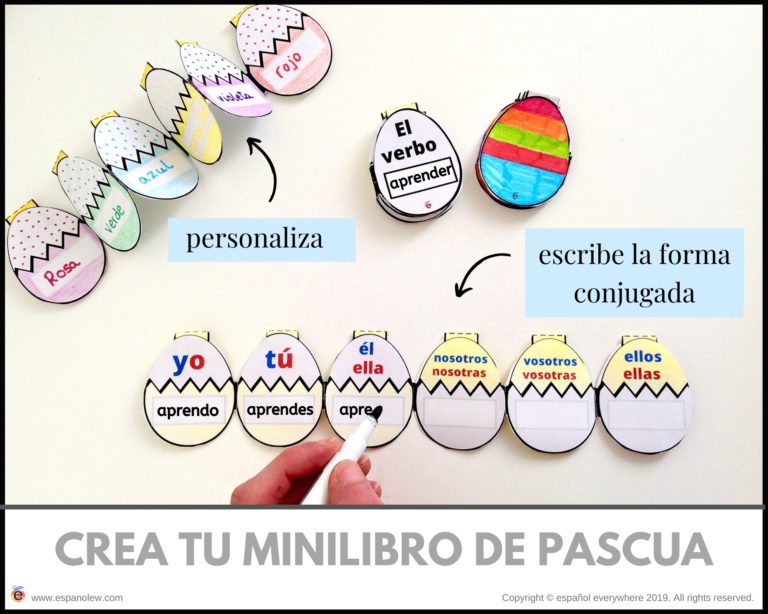 Cajas de Pascua conjuga-verbos. Aprende CONJUGACIÓN ESPAÑOLA