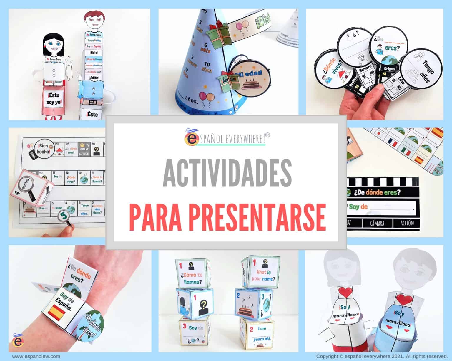 Me presento. Actividades para presentarse en clase de español. Juegos y ...