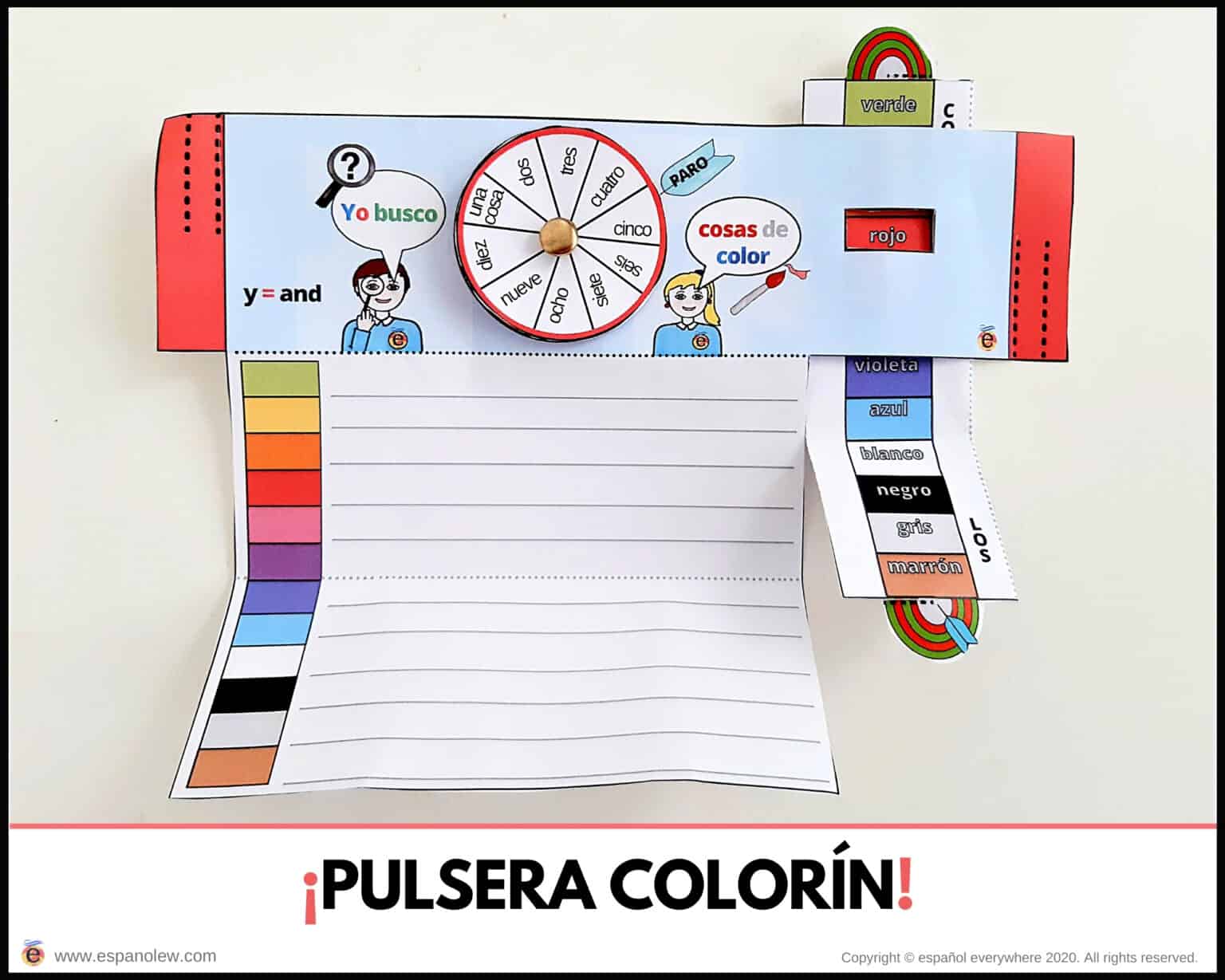 💻 ´Pulseras colorín´- Números, colores, vocabulario y concordancia ...
