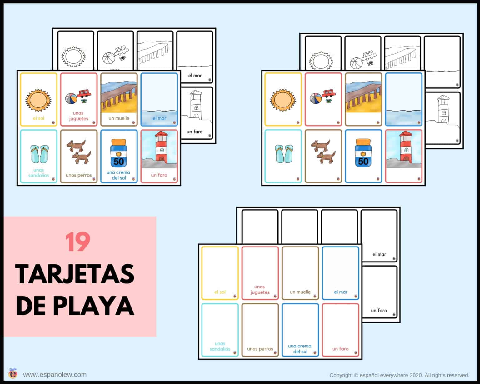 💻 ´Ficha-carnet de verano´- Vocabulario, colores, tarjetas y juegos.🏖 ...
