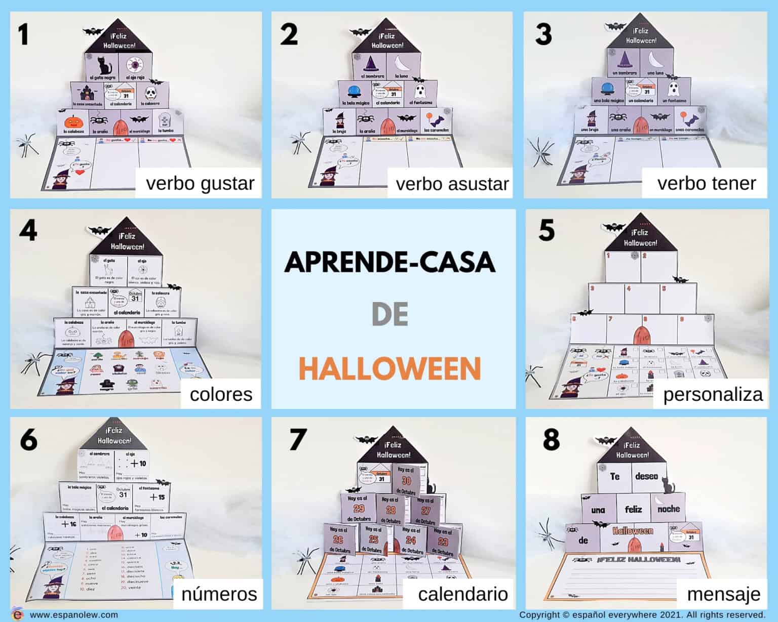 💻 ´Aprende-casas de Halloween´- Vocabulario, conjugación, verbos ...
