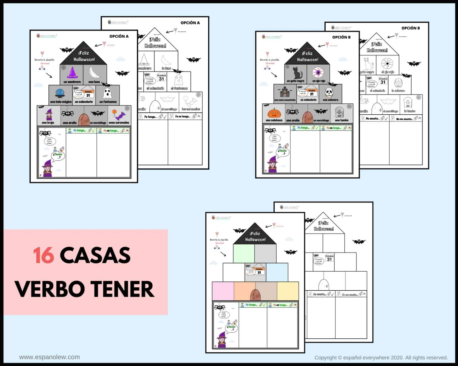 💻 ´Aprende-casas de Halloween´- Vocabulario, conjugación, verbos ...