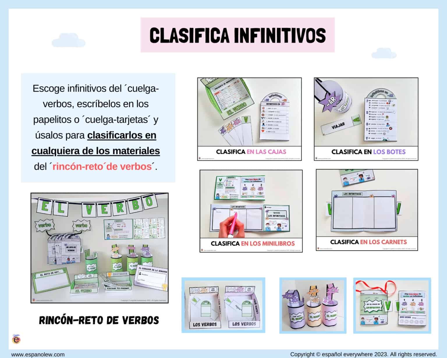 Actividades con verbos. Juegos con infinitivos para niños en la clase ...