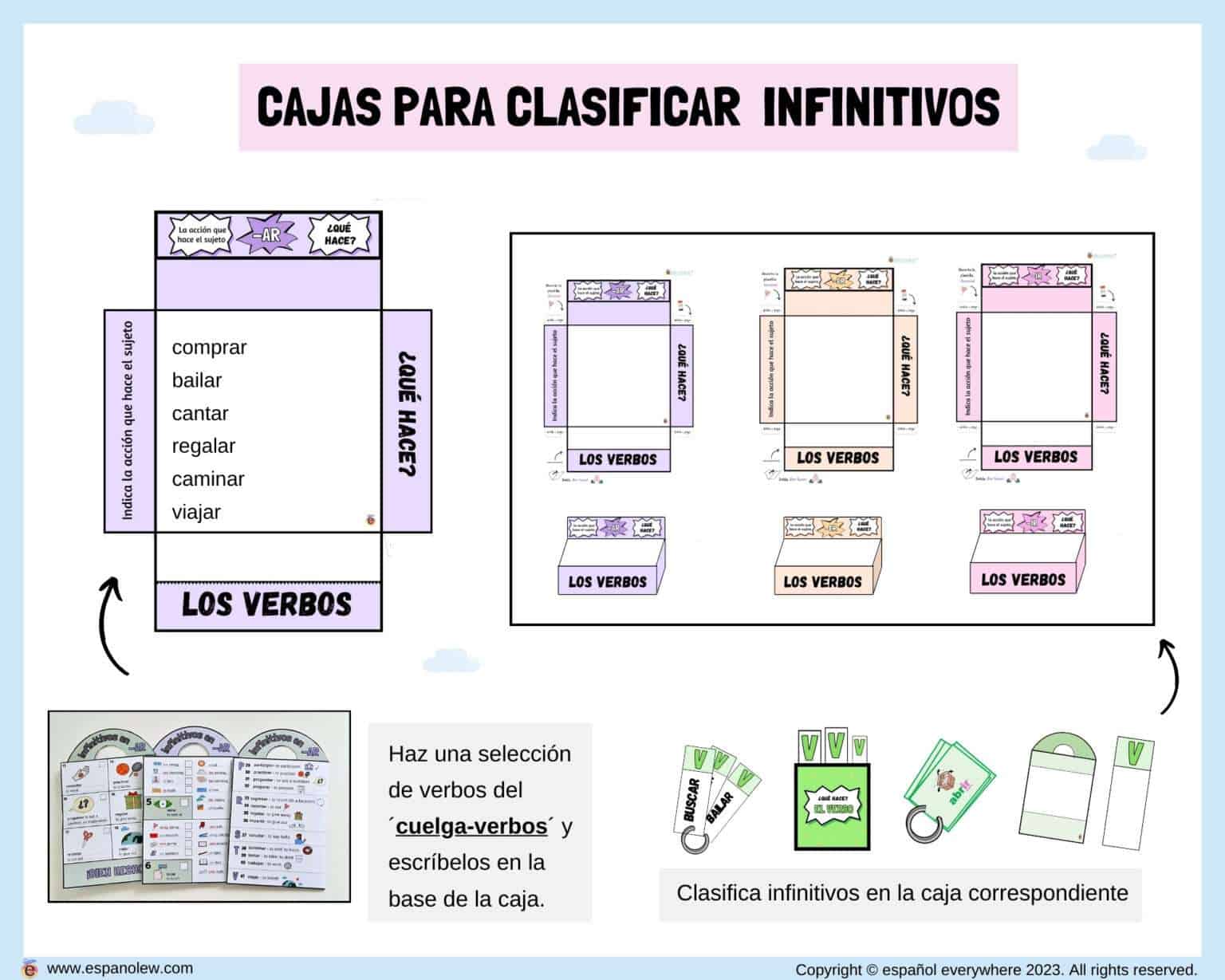 Actividades y ejercicios con verbos. Juegos con infinitivos para niños ...