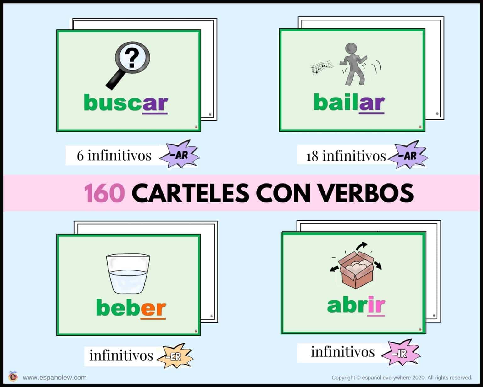 💻 ´Juego de cartas y miniprofe de verbos´-Verbos y conjugación