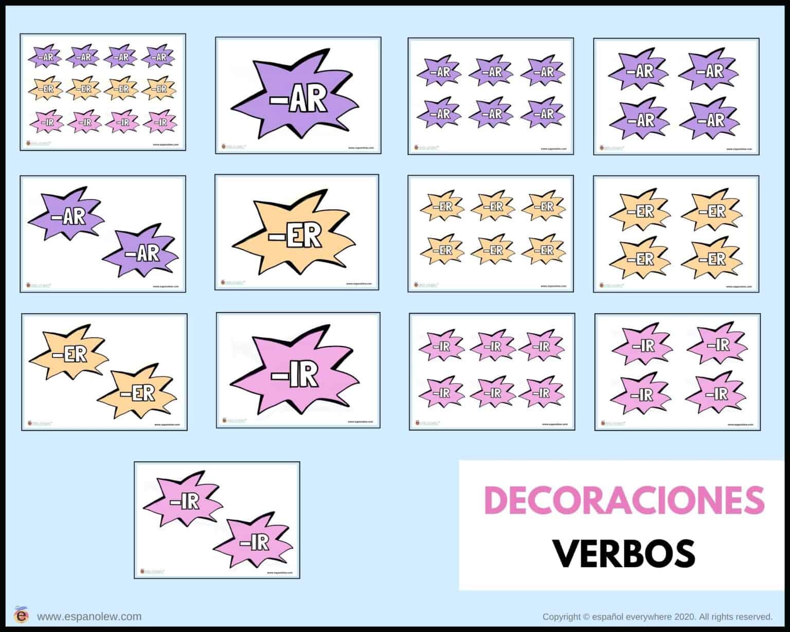 💻 ´Juego de cartas y miniprofe de verbos´-Verbos y conjugación