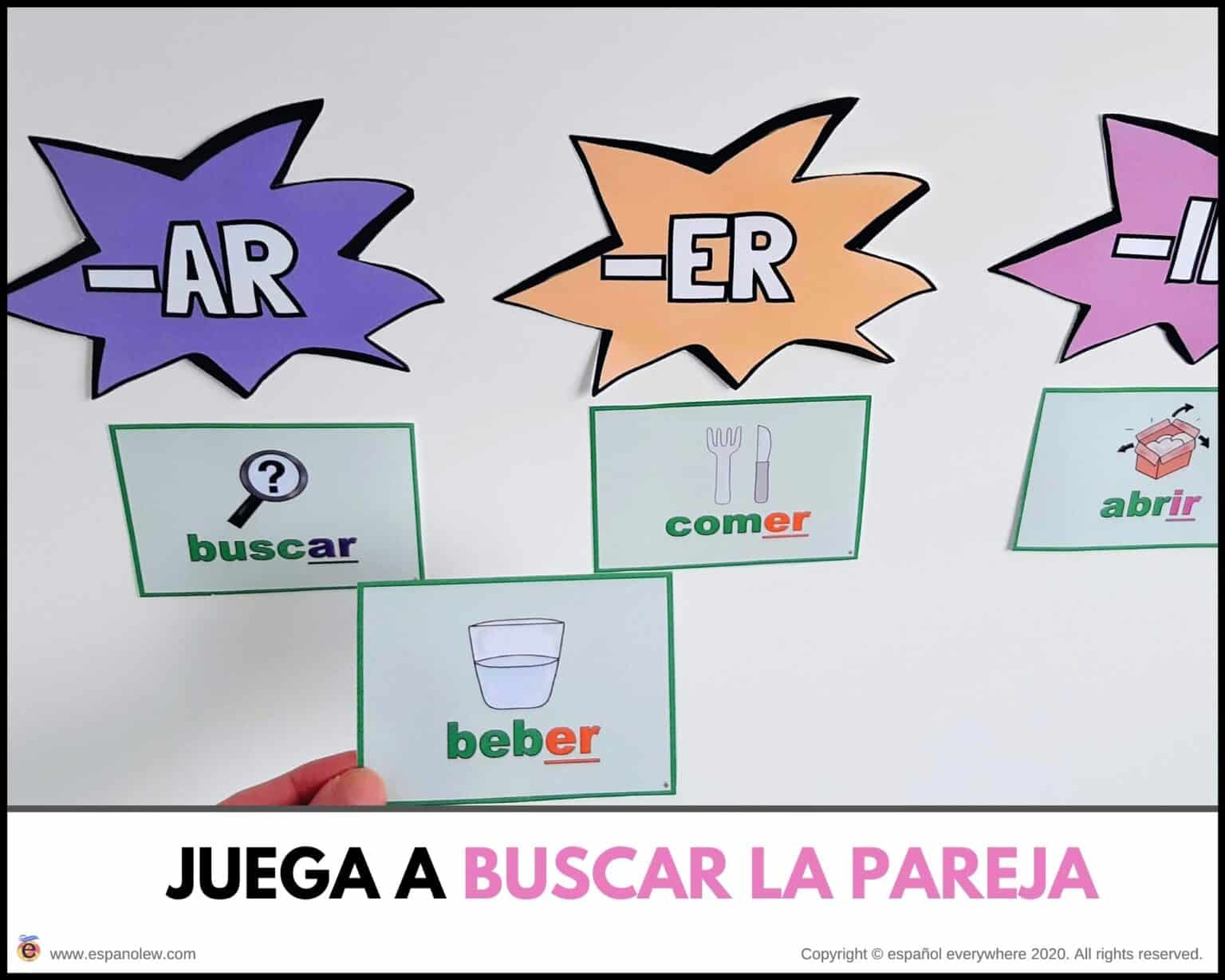 💻 ´Juego de cartas y miniprofe de verbos´-Verbos y conjugación