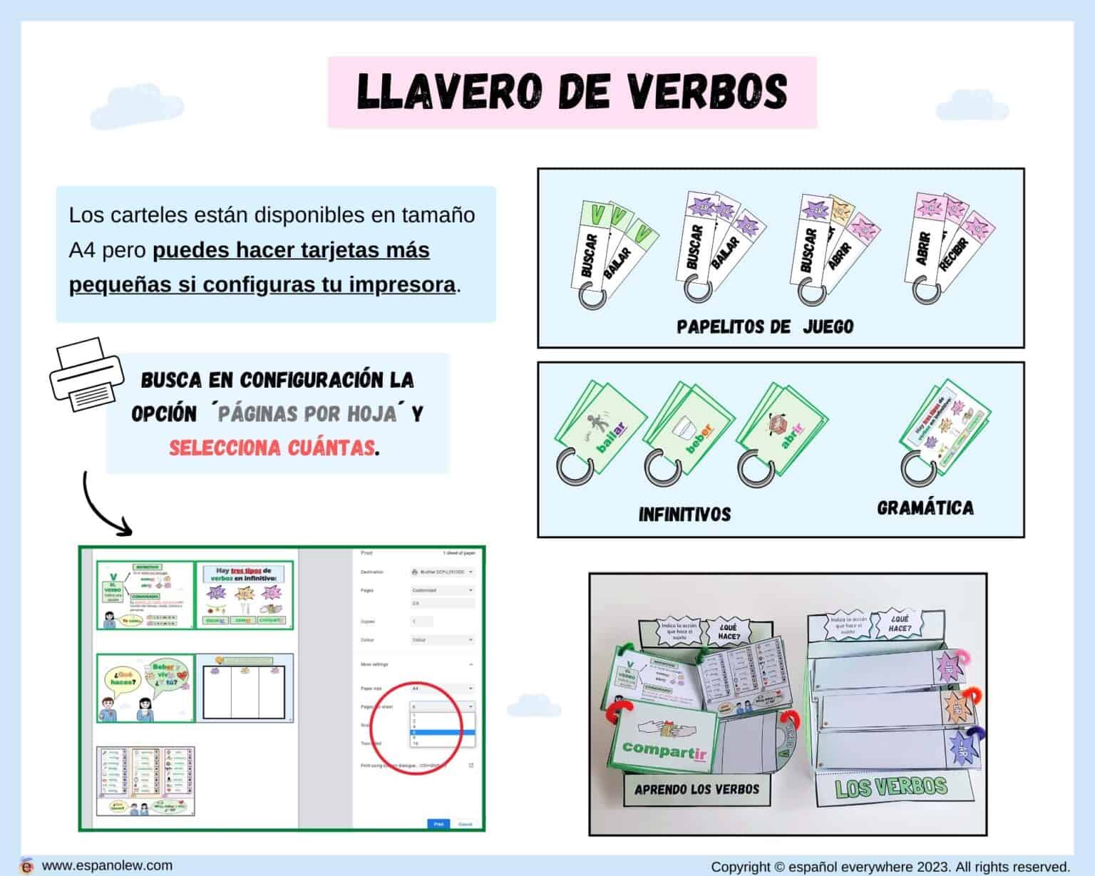 💻 ´Juego de cartas y miniprofe de verbos´-Verbos y conjugación