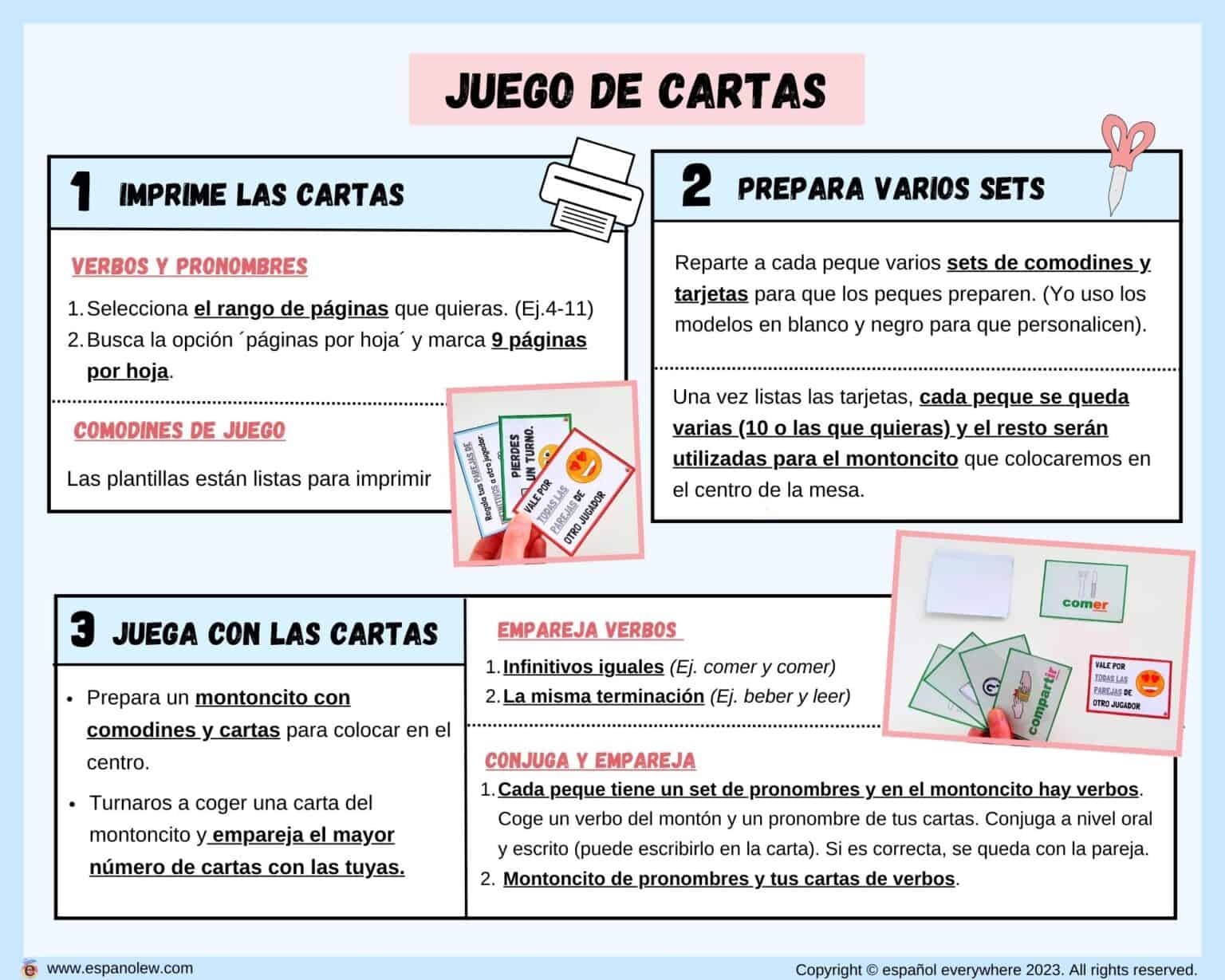 💻 ´Juego de cartas y miniprofe de verbos´-Verbos y conjugación