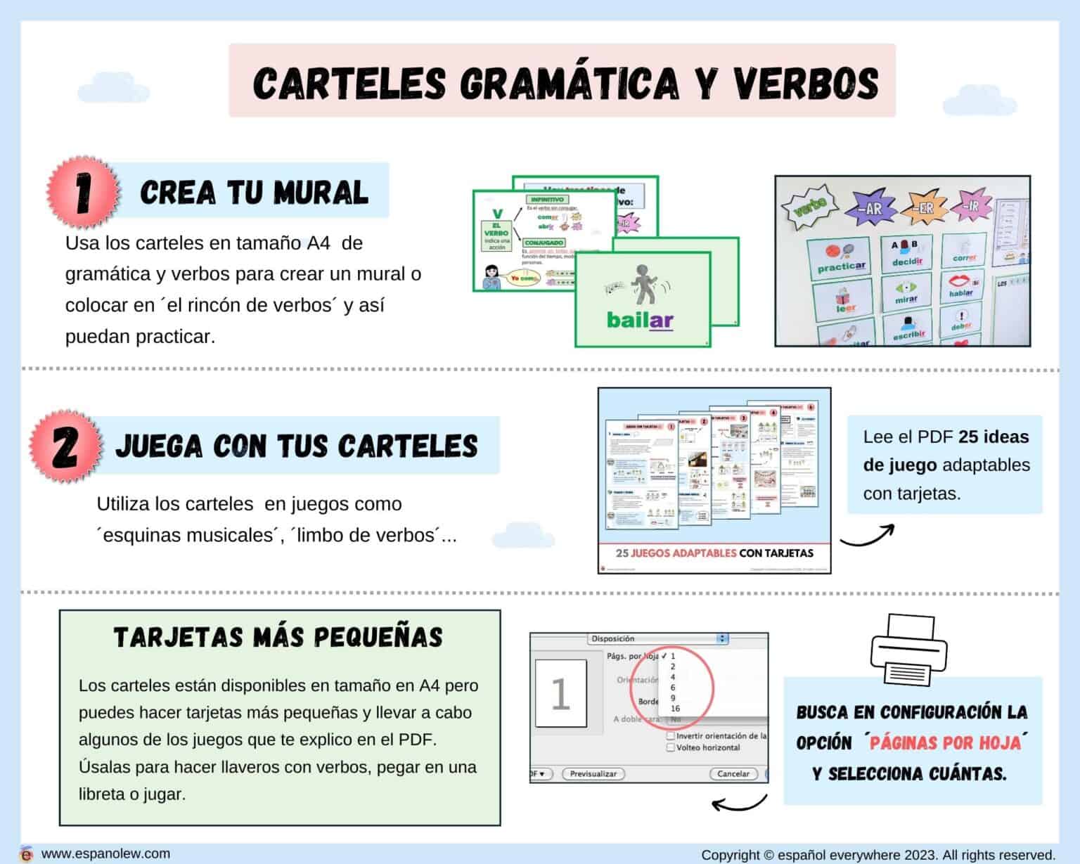 💻 ´Juego de cartas y miniprofe de verbos´-Verbos y conjugación