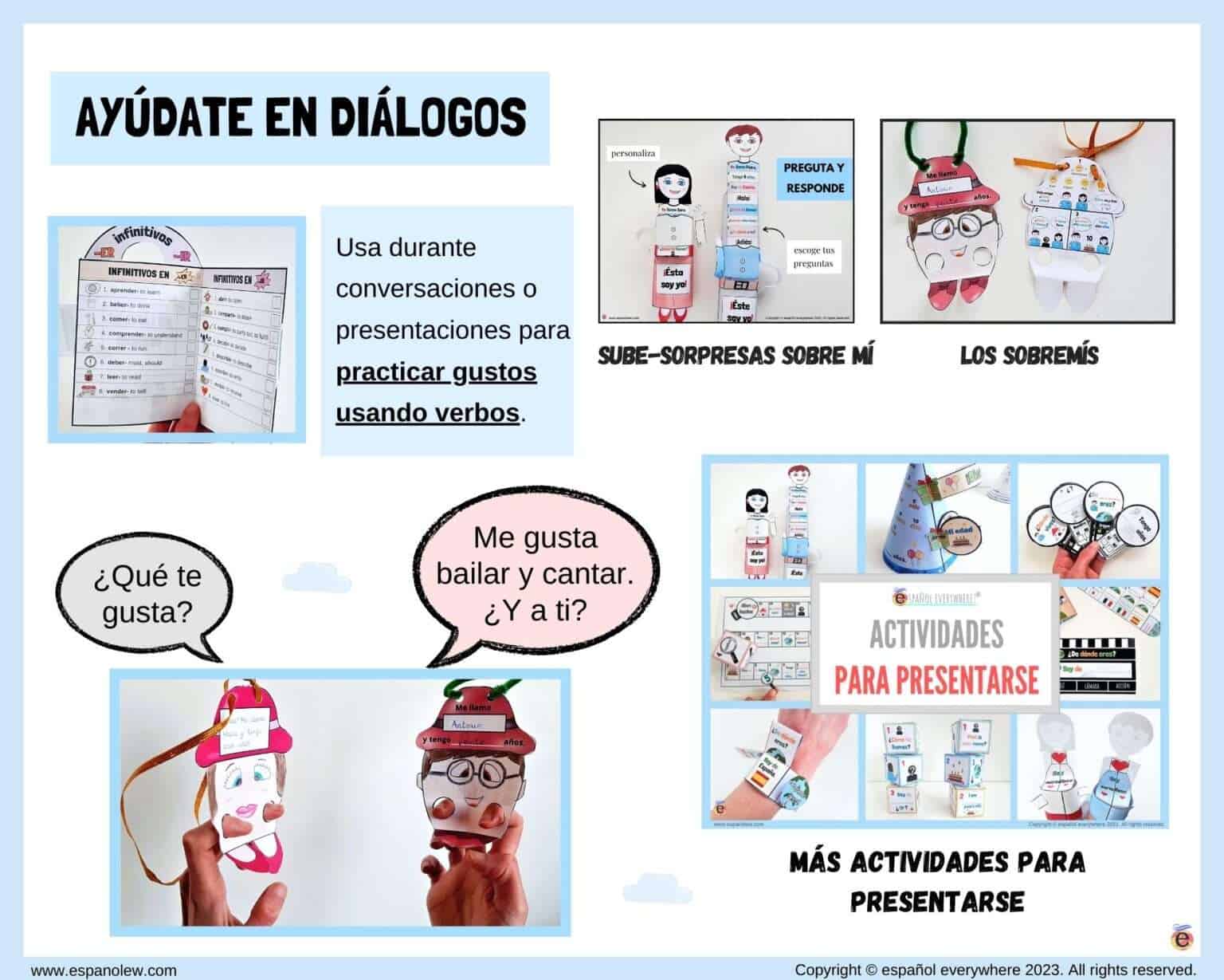 💻 ´Cuelga-verbos I´- Actividades, juegos y minilibros con verbos ...