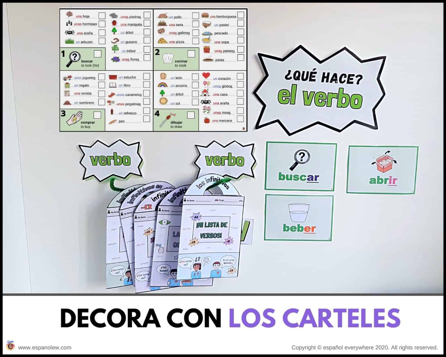 💻 ´Cuelga-verbos I´- Actividades, juegos y minilibros con verbos ...