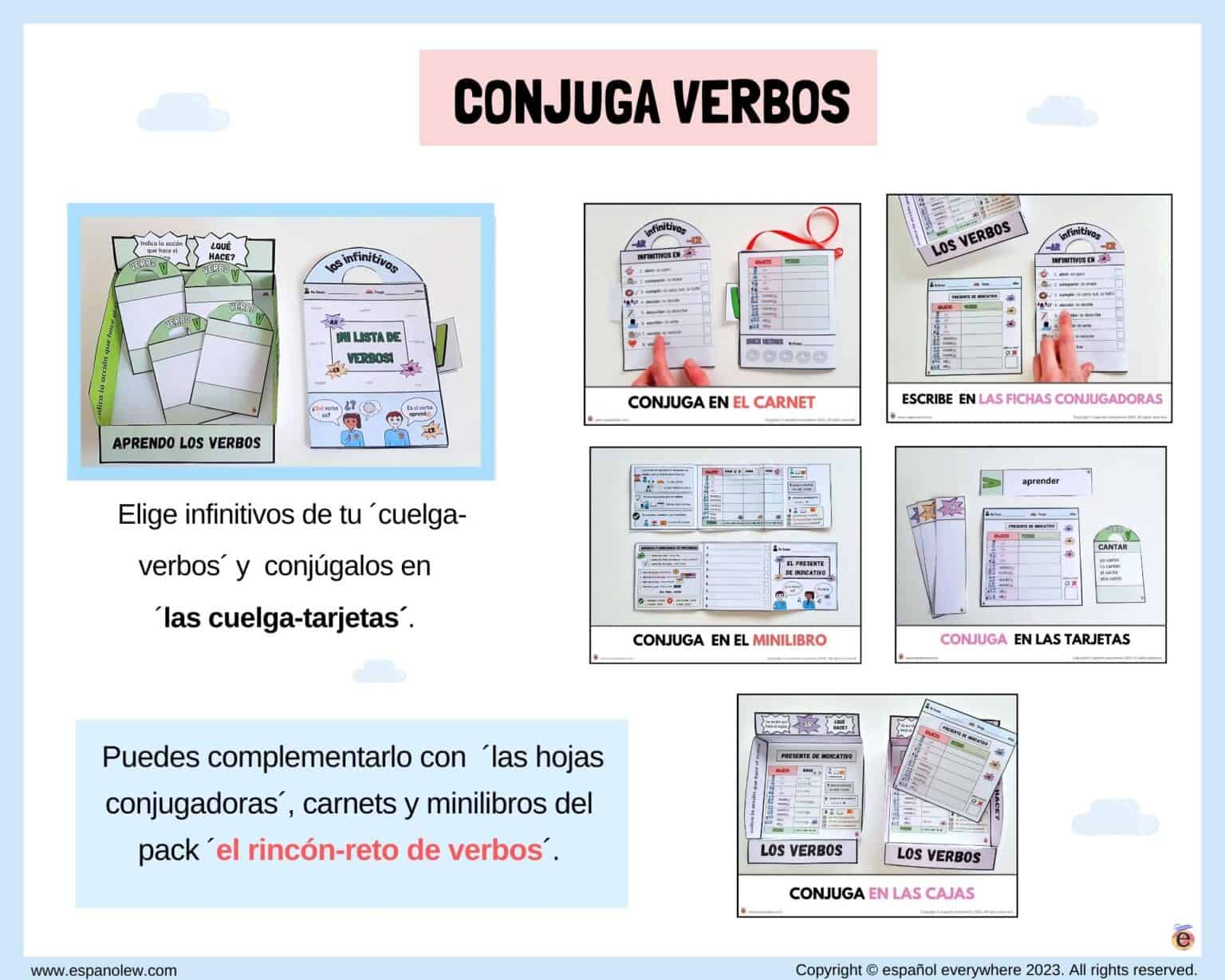💻 ´Cuelga-verbos´- Actividades, juegos y minilibros con verbos y ...