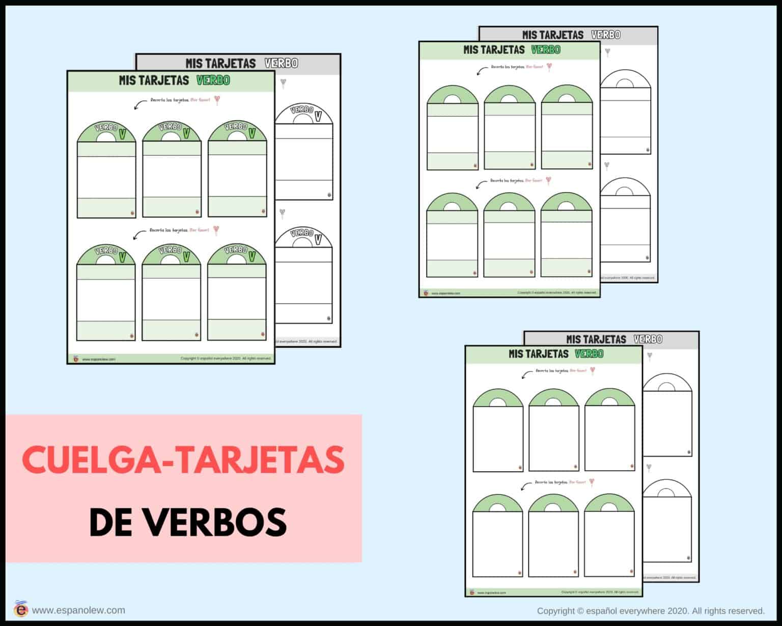 cuelga tarjetas. Cómo enseñar a conjugar verbos en español. Juegos para ...