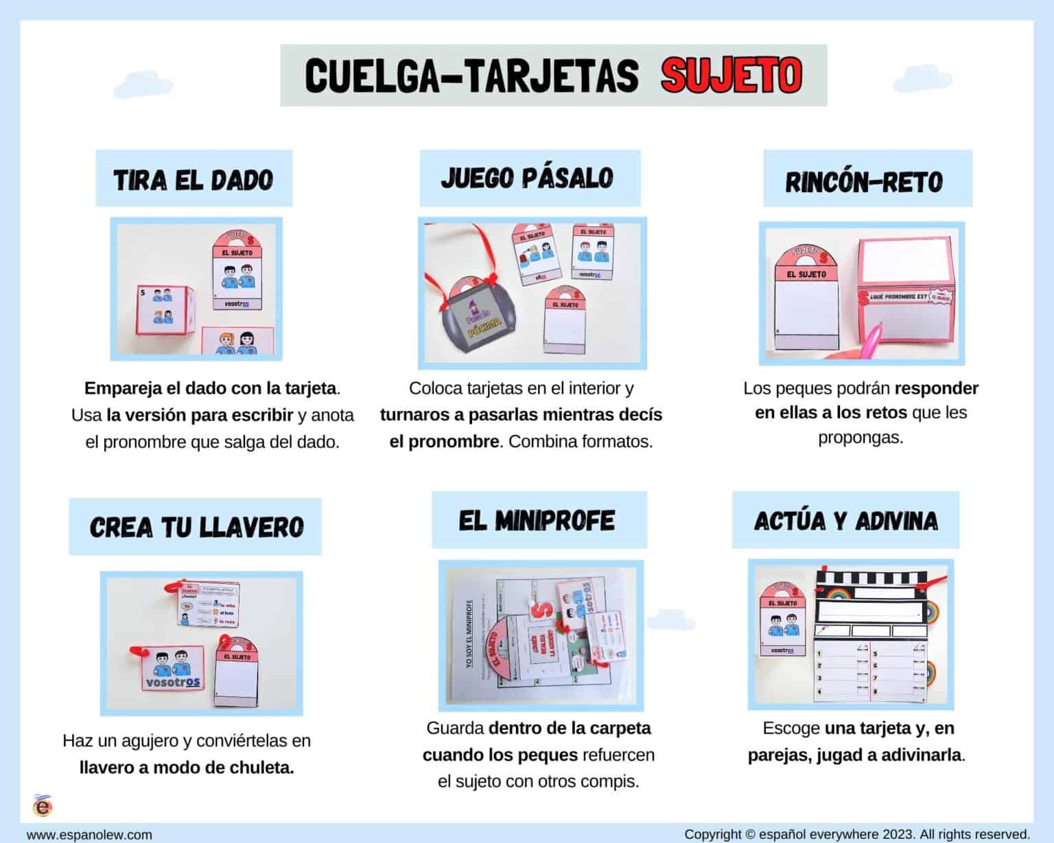 💻 ´Rincón sujeto (I)´- Actividades, juegos y minilibros con pronombres ...