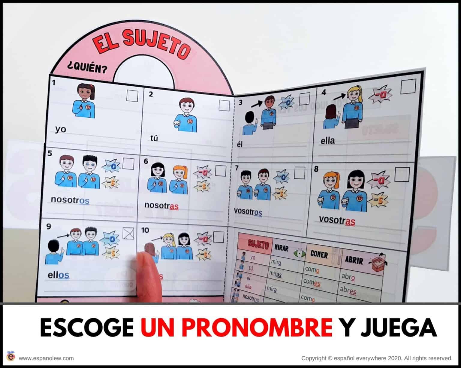 💻 ´Rincón sujeto (I)´- Actividades, juegos y minilibros con pronombres ...