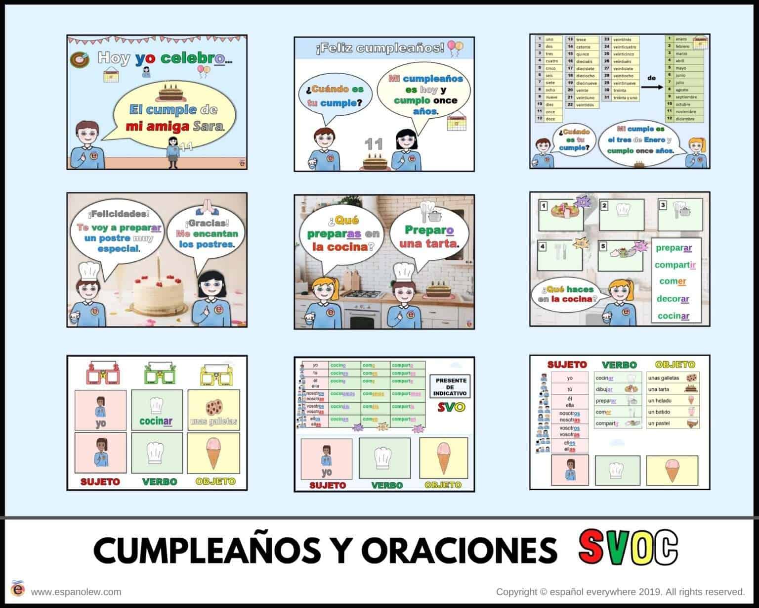 💻 Oraciones SVO+COMPLEMENTOS.💡Cómo enseñar a hacer oraciones.