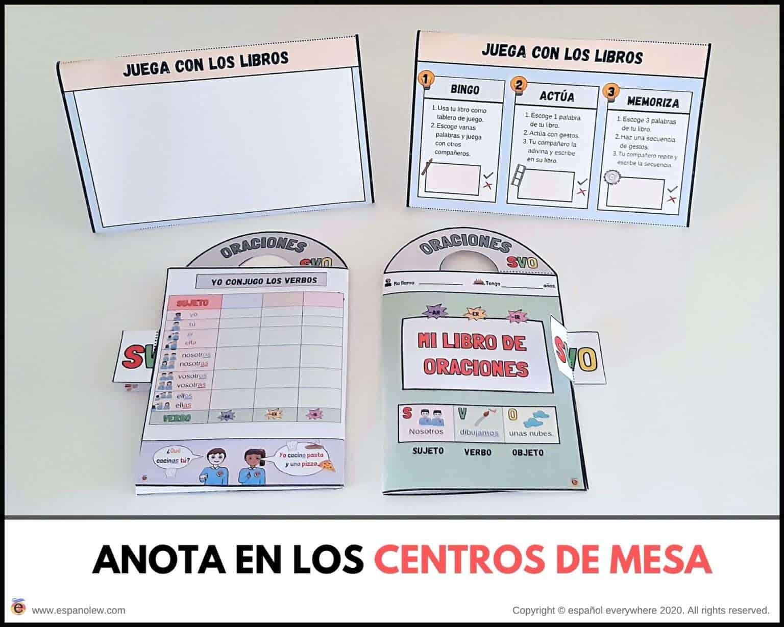 💻 ´Cuelga-verbos I´- Actividades, juegos y minilibros con verbos.