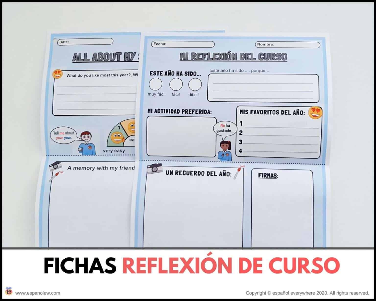 Ficha de actividad Reflexión de fin de curso. Qué hacer en un final de ...