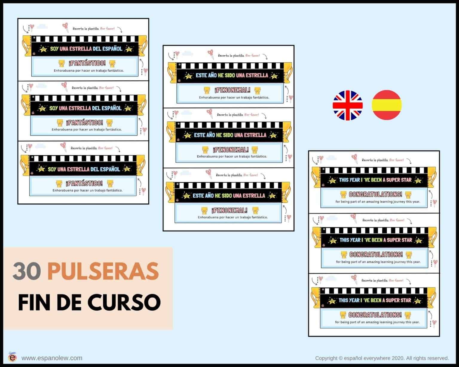 💻 Actividades para FIN DE CURSO- 🎉Certificados, claquetas, fichas y juegos