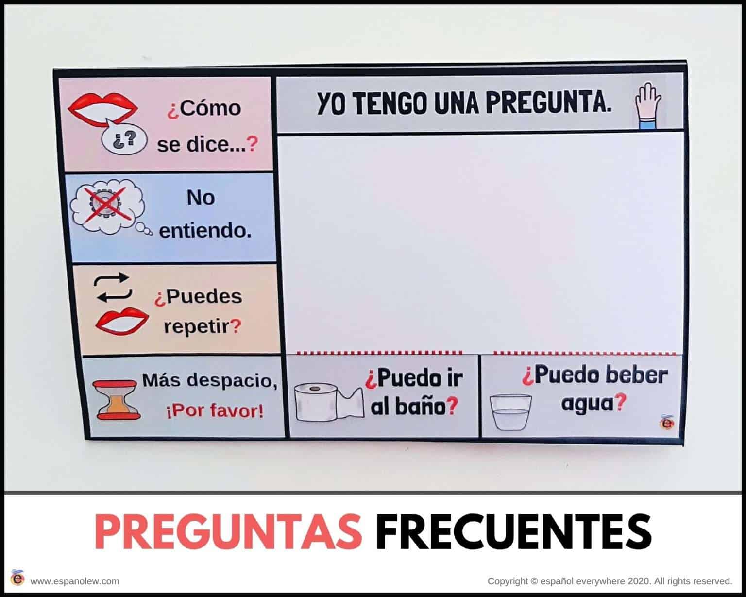 Preguntas y Frases Útiles para la Clase de Español. Actividades para la ...