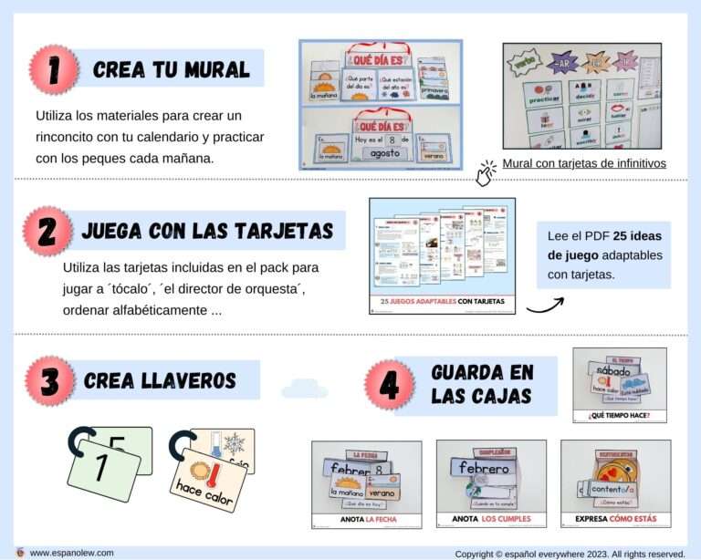 Calendario en la clase de español. Rutinas en clase de ELE para niños ...
