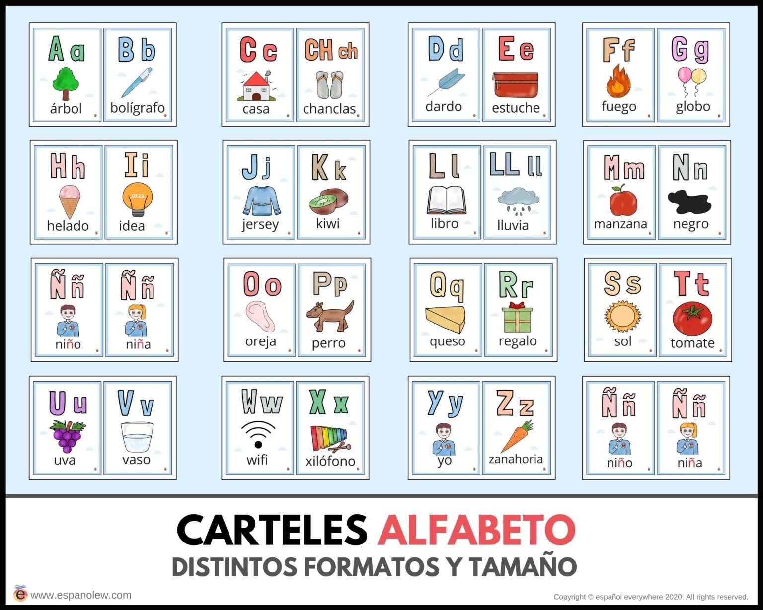 The alphabet in Spanish. El alfabeto en español. Juegos para aprender ...