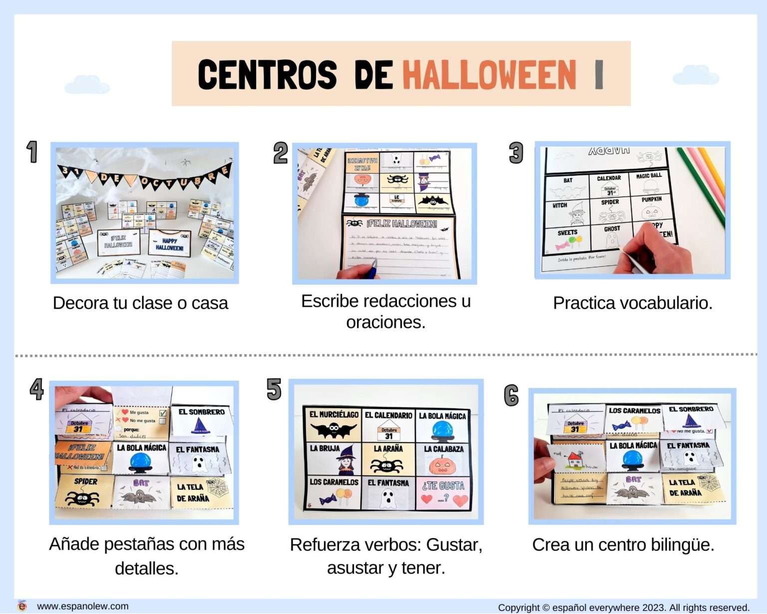 💻 ´Centros de Halloween 3 en 1´(I)- Aprende, decora y juega. – español ...
