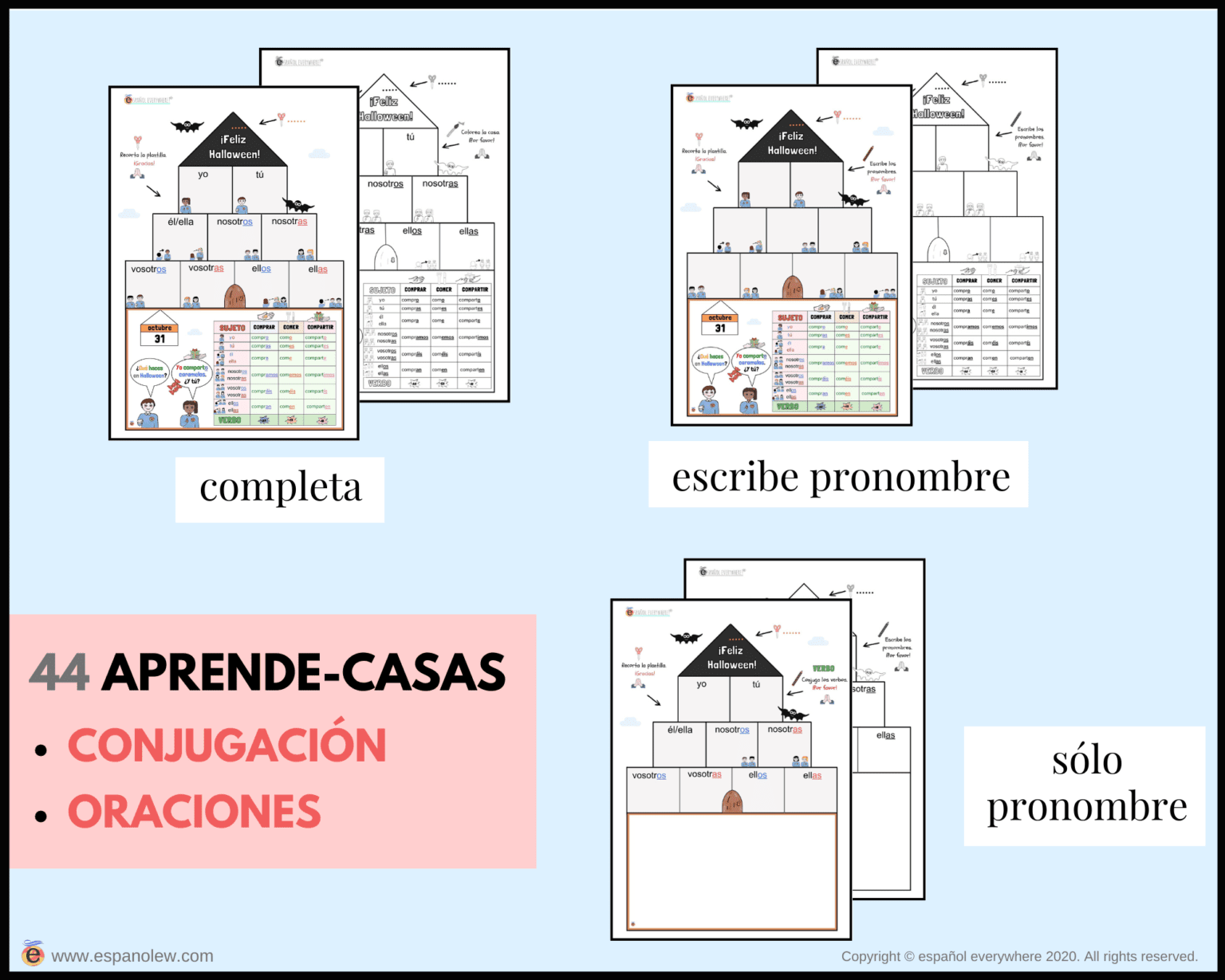 💻 ´Aprende-casas de Halloween´- Vocabulario, conjugación, verbos ...