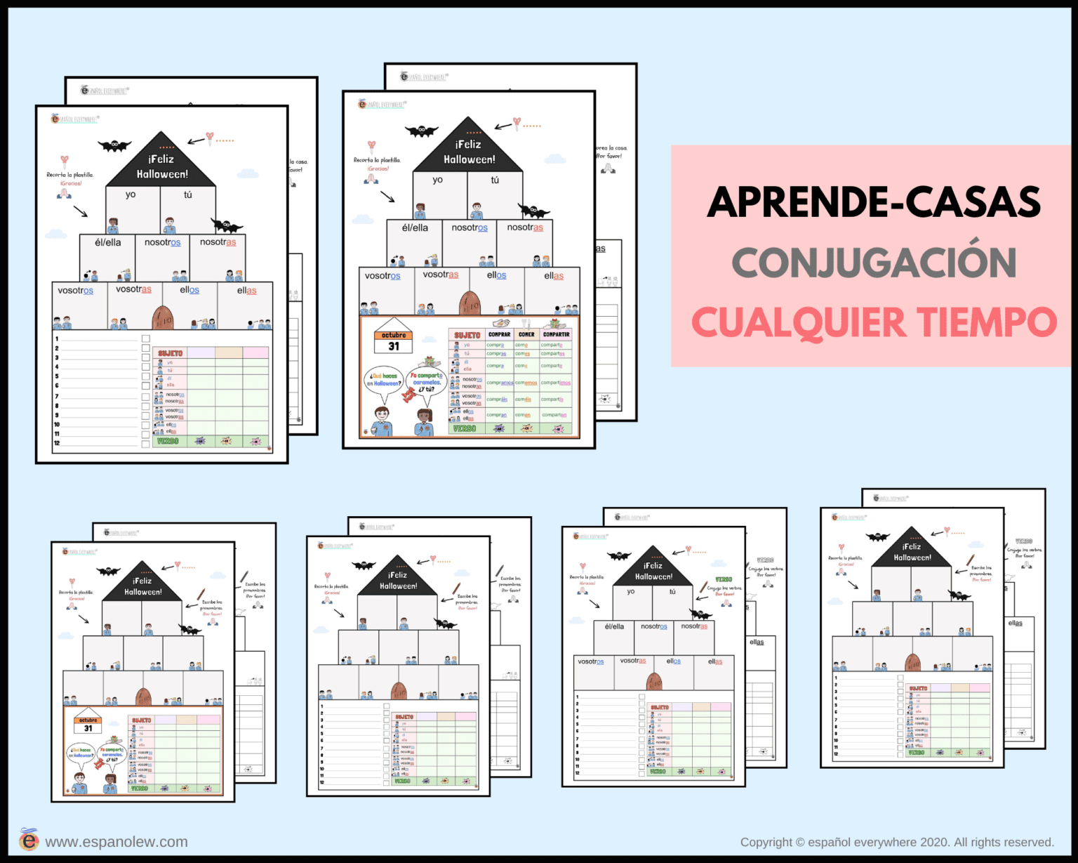 💻 ´Aprende-casas de Halloween´- Vocabulario, conjugación, verbos ...
