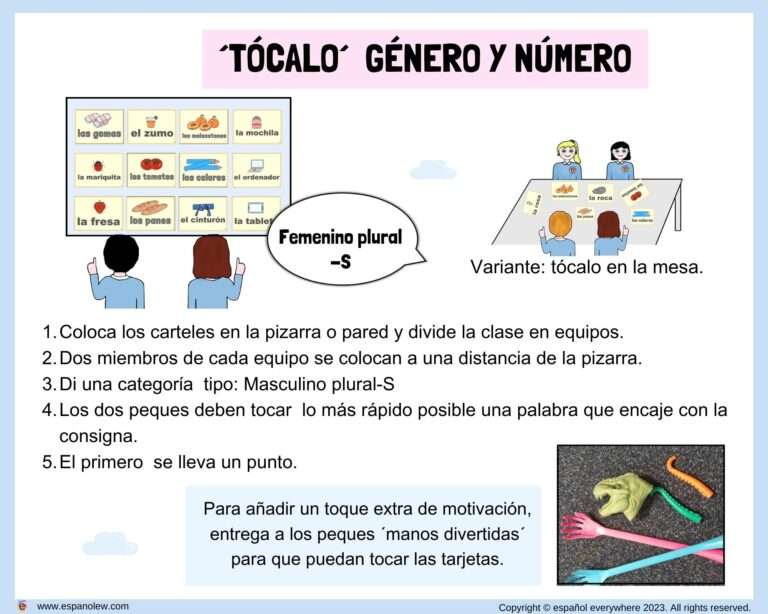 Concordancia género y número en clase de español para niños ...