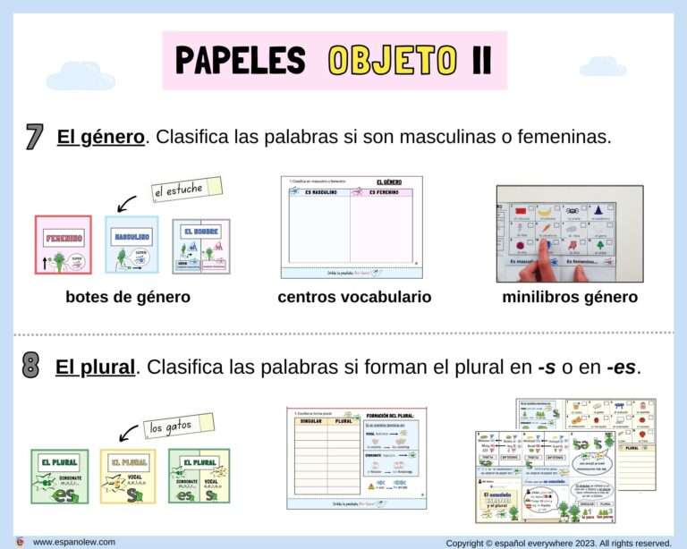 | Concordancia de sustantivos. Números, vocabulario y colores.
