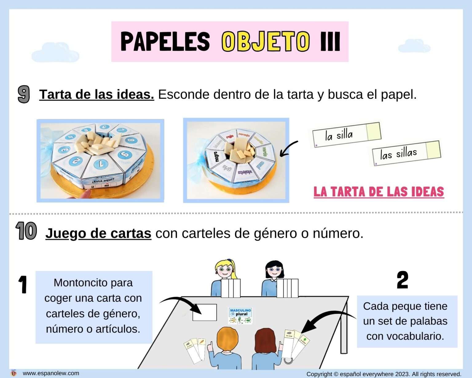 | Concordancia de sustantivos. Números, vocabulario y colores.