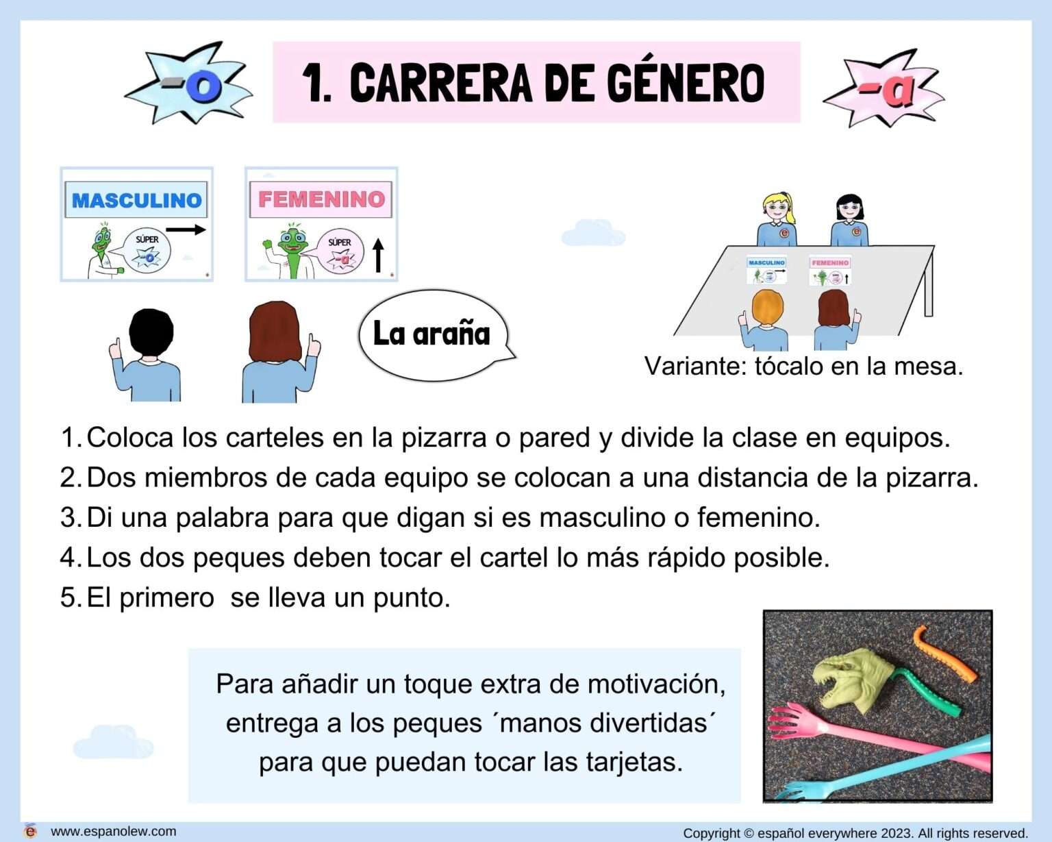 Concordancia género y número en clase de español para niños ...
