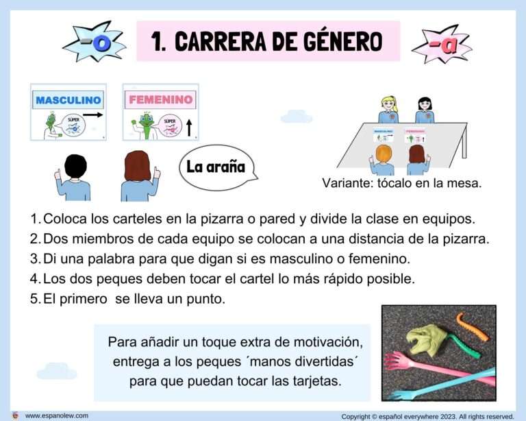 Concordancia género y número en clase de español para niños ...