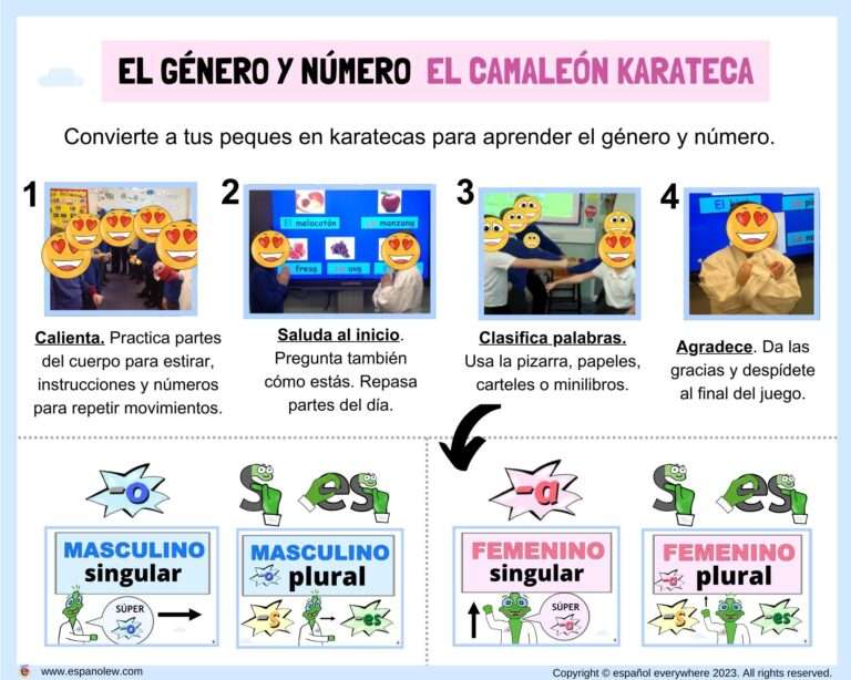 Concordancia género y número. Actividades, jugos y recursos didácticos.