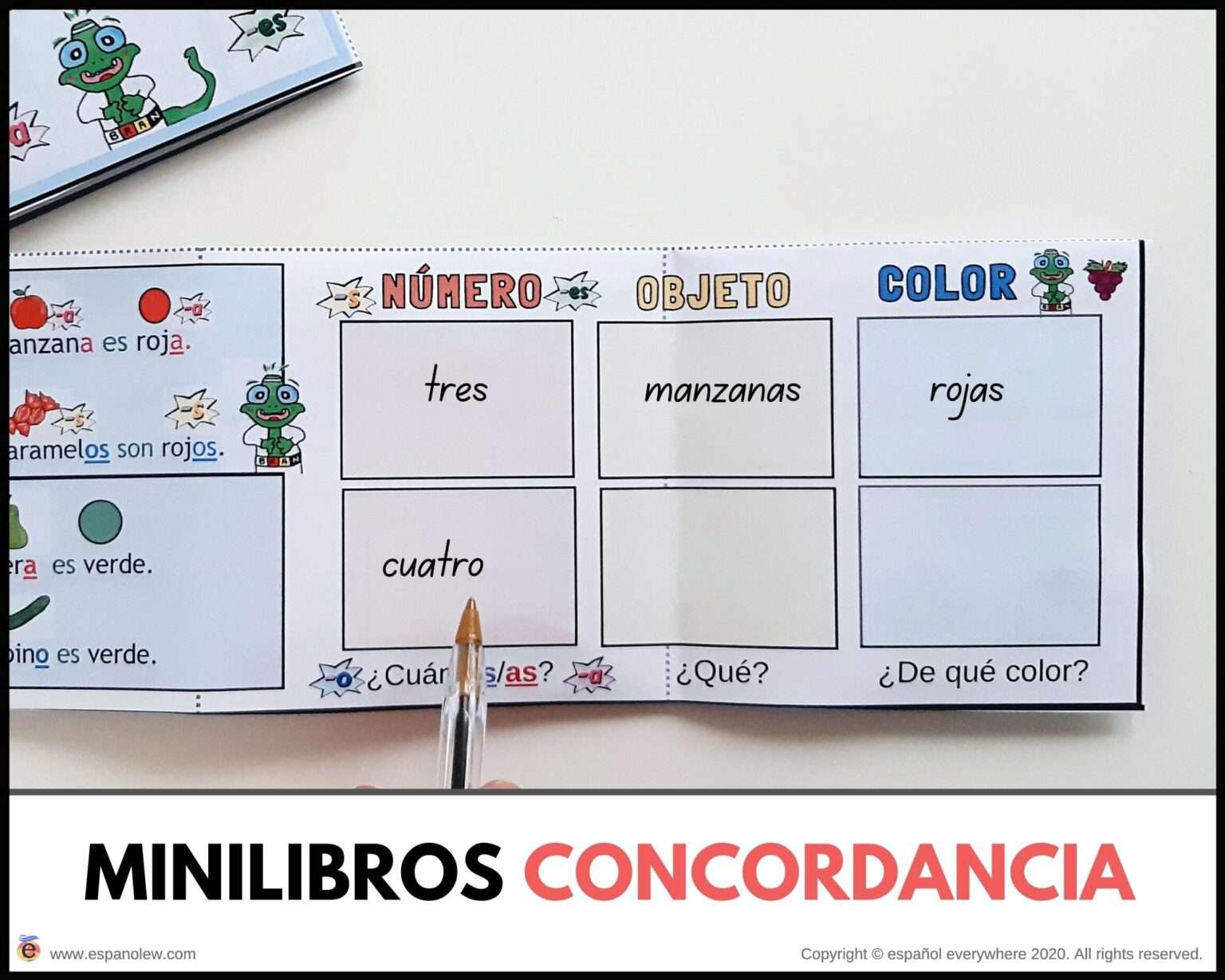La concordancia de los colores y sustantivos en clase de español ...
