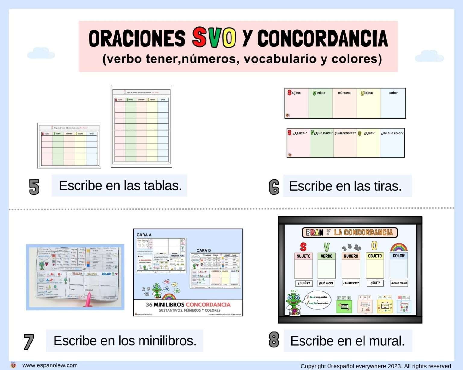 La concordancia de los colores y sustantivos en clase de español ...