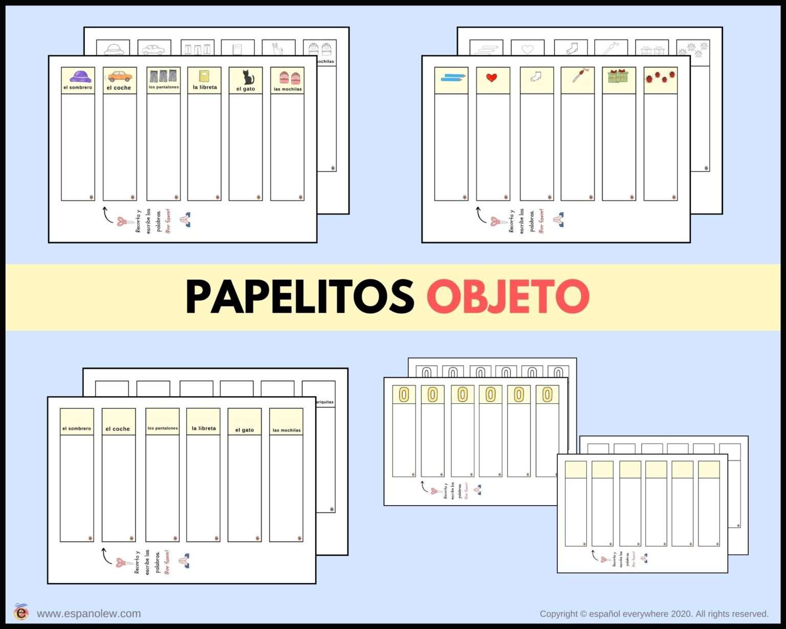 | Concordancia de sustantivos. Números, vocabulario y colores.