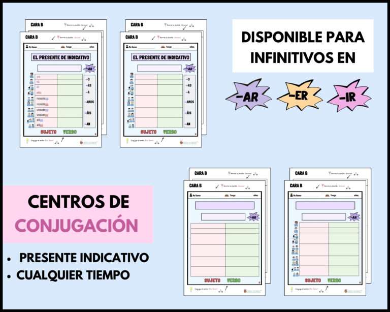 Actividades para conjugar verbos. Conjugación española. Cómo conjguar ...