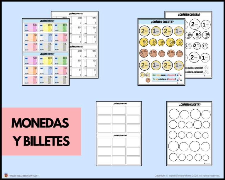 Monedas y billetes para jugar en clase. Euros y adaptable a cualquier ...