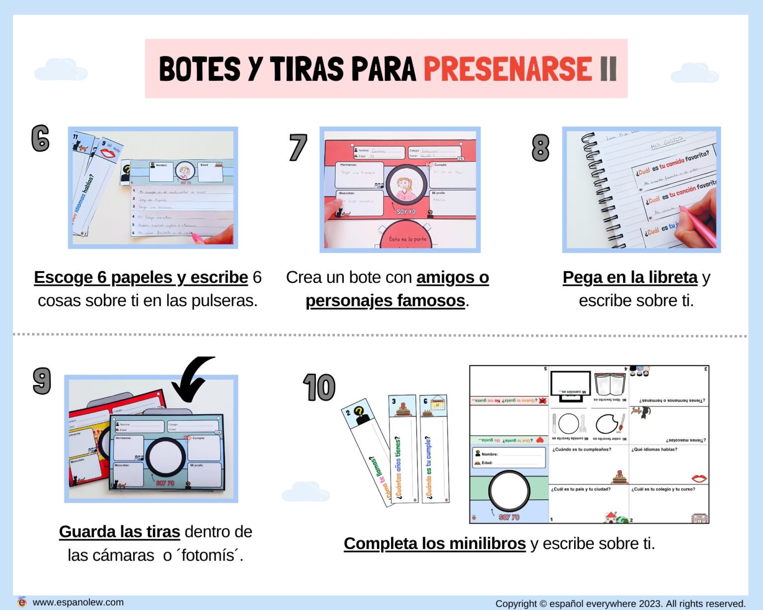Actividades para presentarse. Clase de español para niños. Ideas para ...