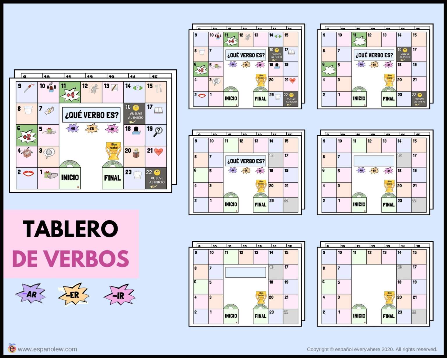 Juego de mesa con verbos. Cómo enseñar los verbos en clase de español ...