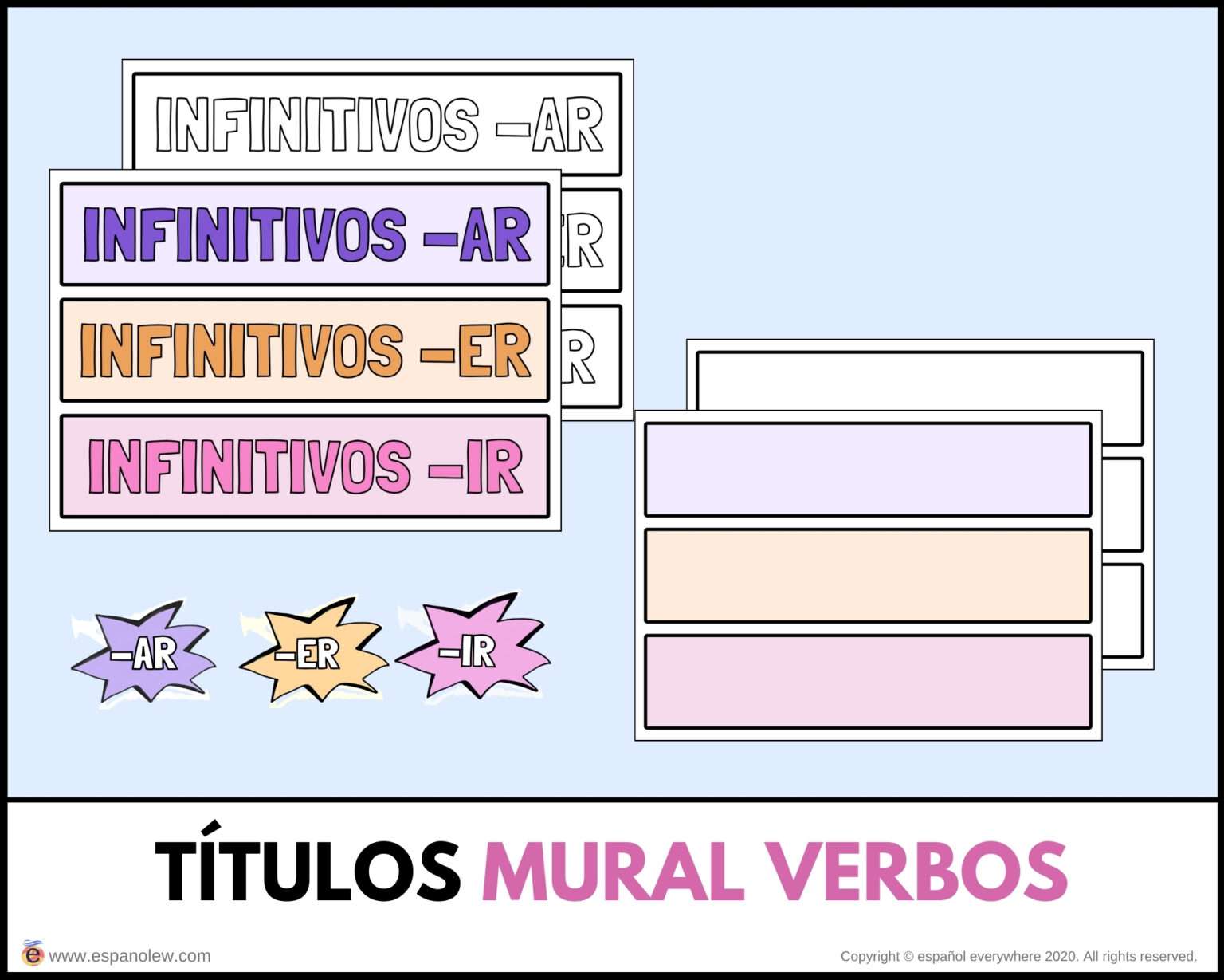 Mural de verbos. Cómo enseñar los verbos . Decoraciones para la clase ...