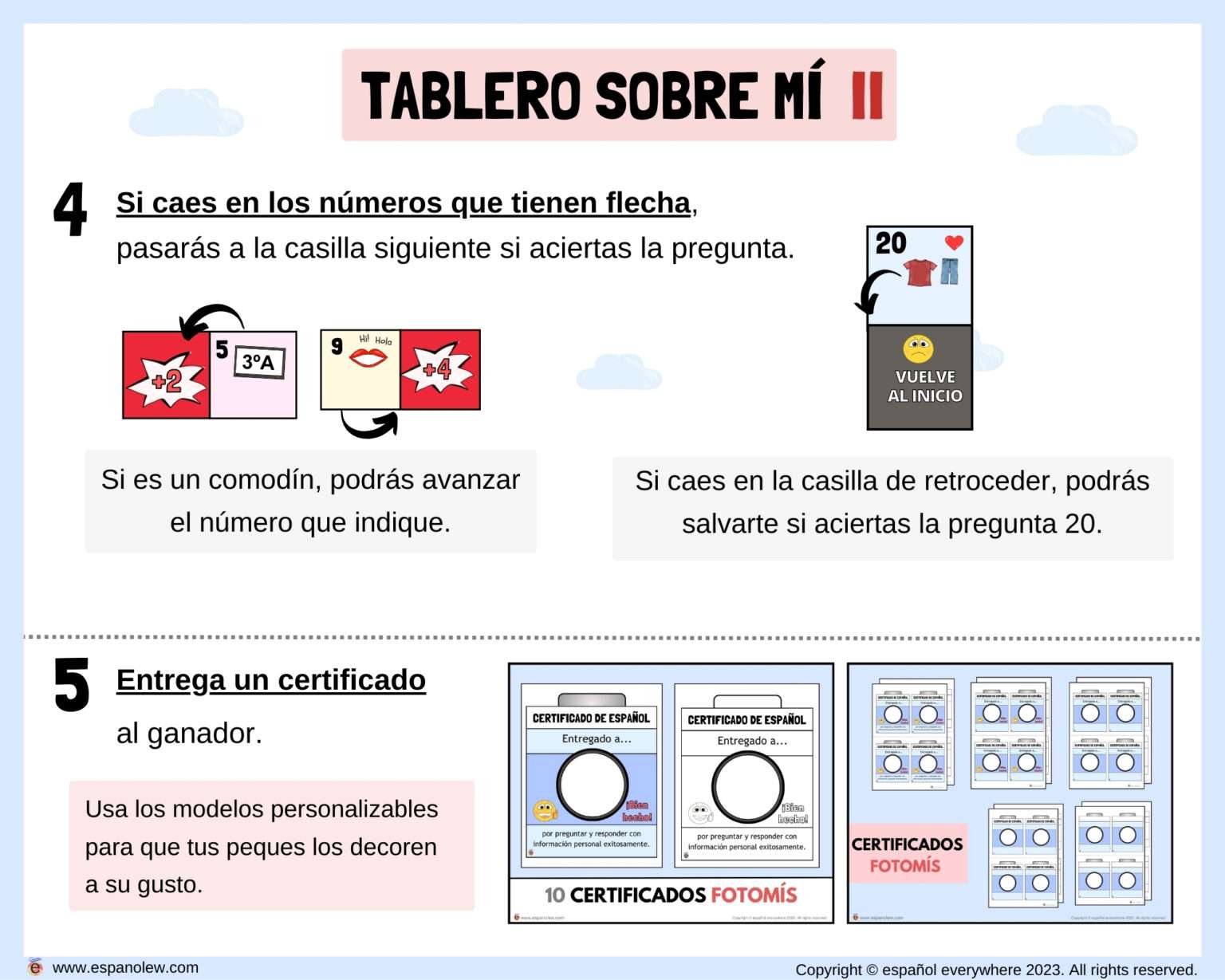 Tableros de juego para presentarse. Todo sobre mí. Ideas para la vuelta ...