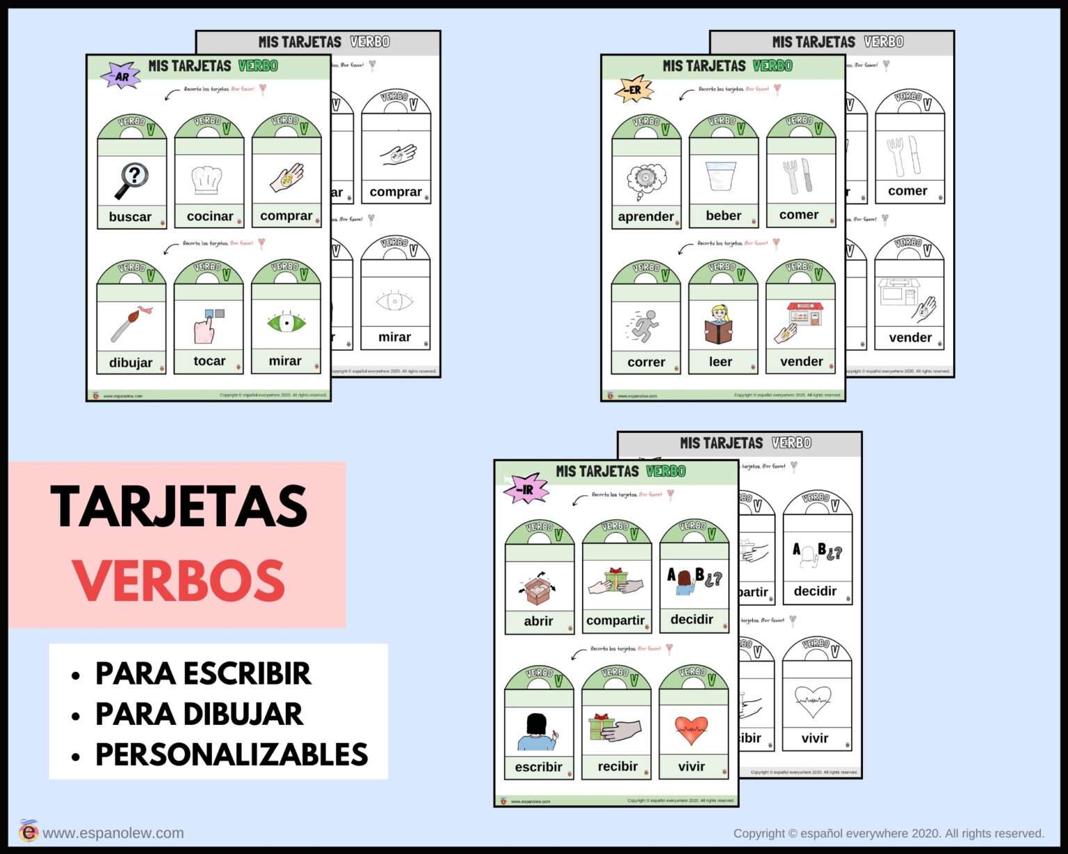 Tarjetas y juegos con verbos. Cómo enseñar los verbos. Qué es un verbos ...