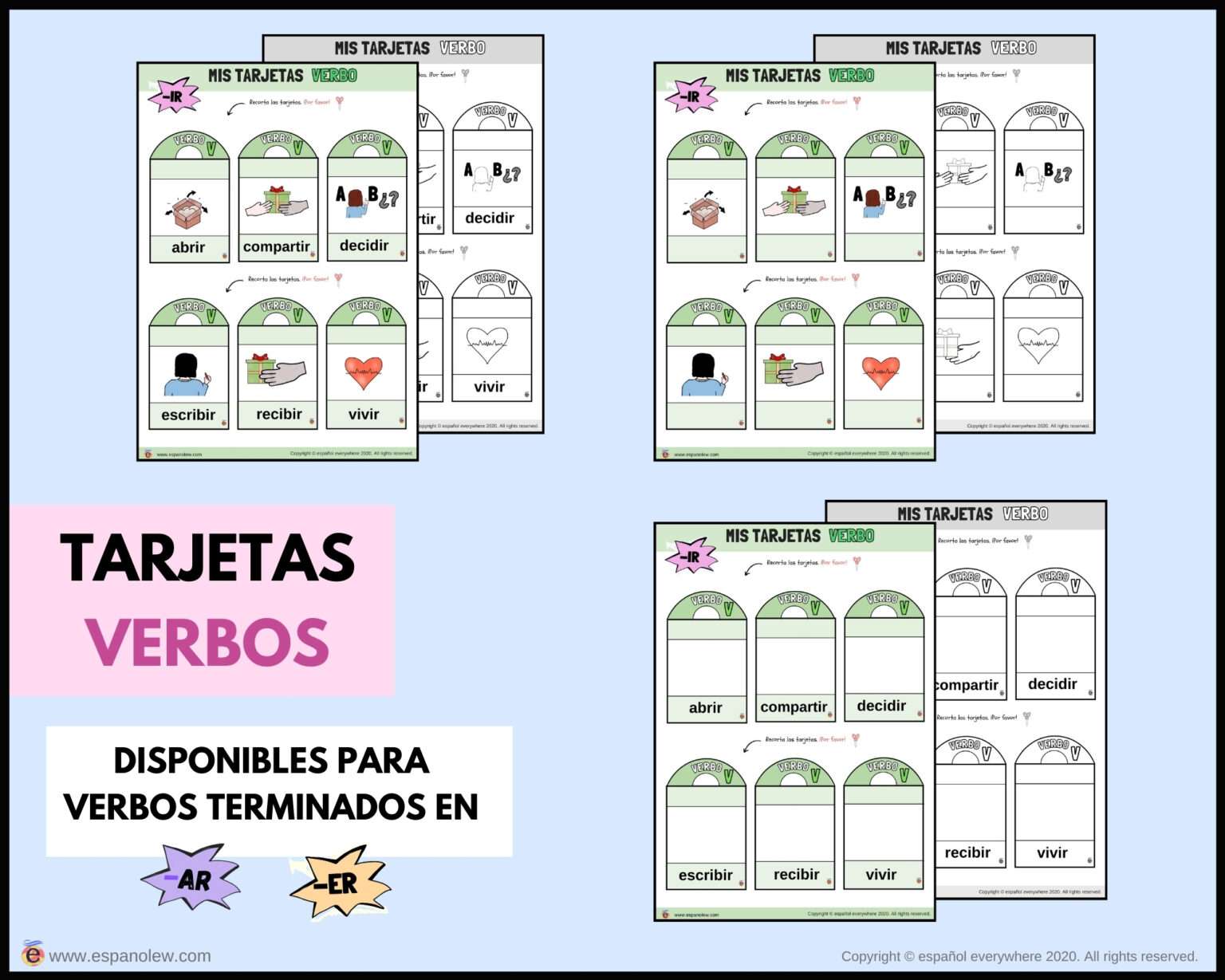 Tarjetas y juegos con verbos. Cómo enseñar los verbos. Qué es un verbos ...